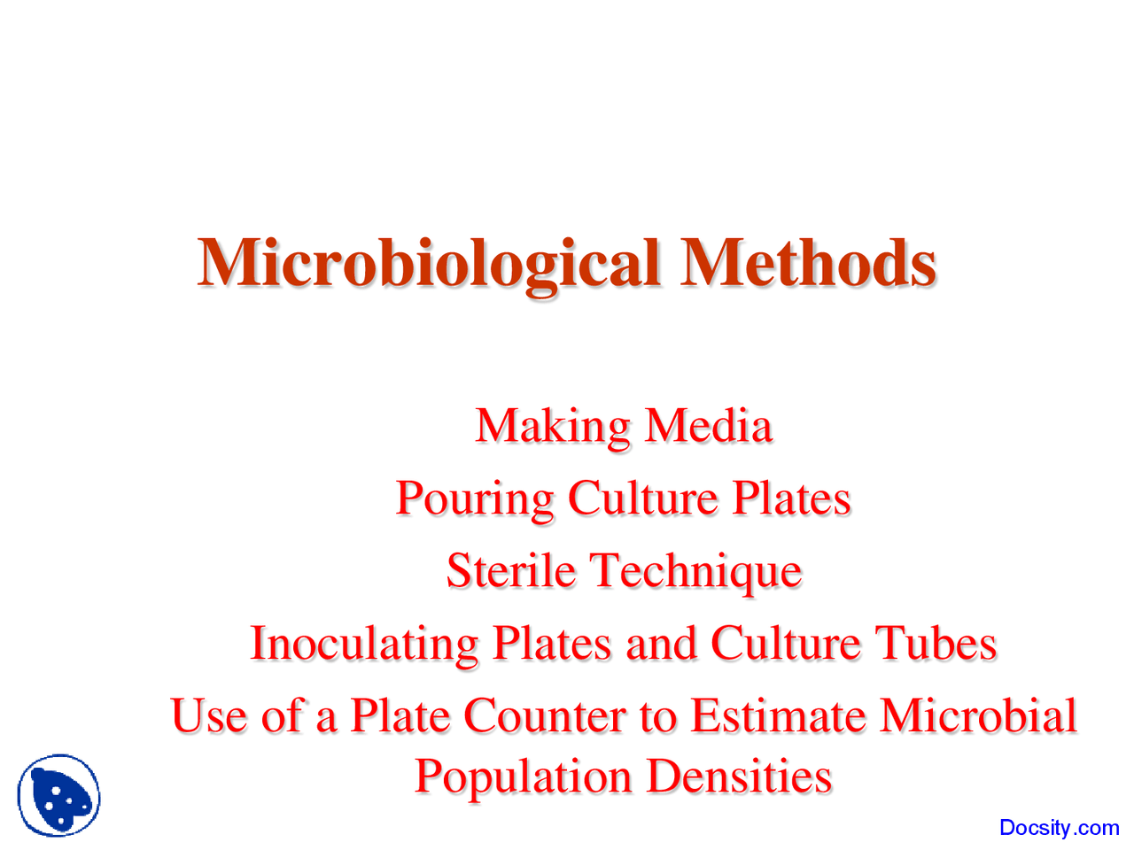 Microbiological Methods Agriscience And Biotechnology Lecture