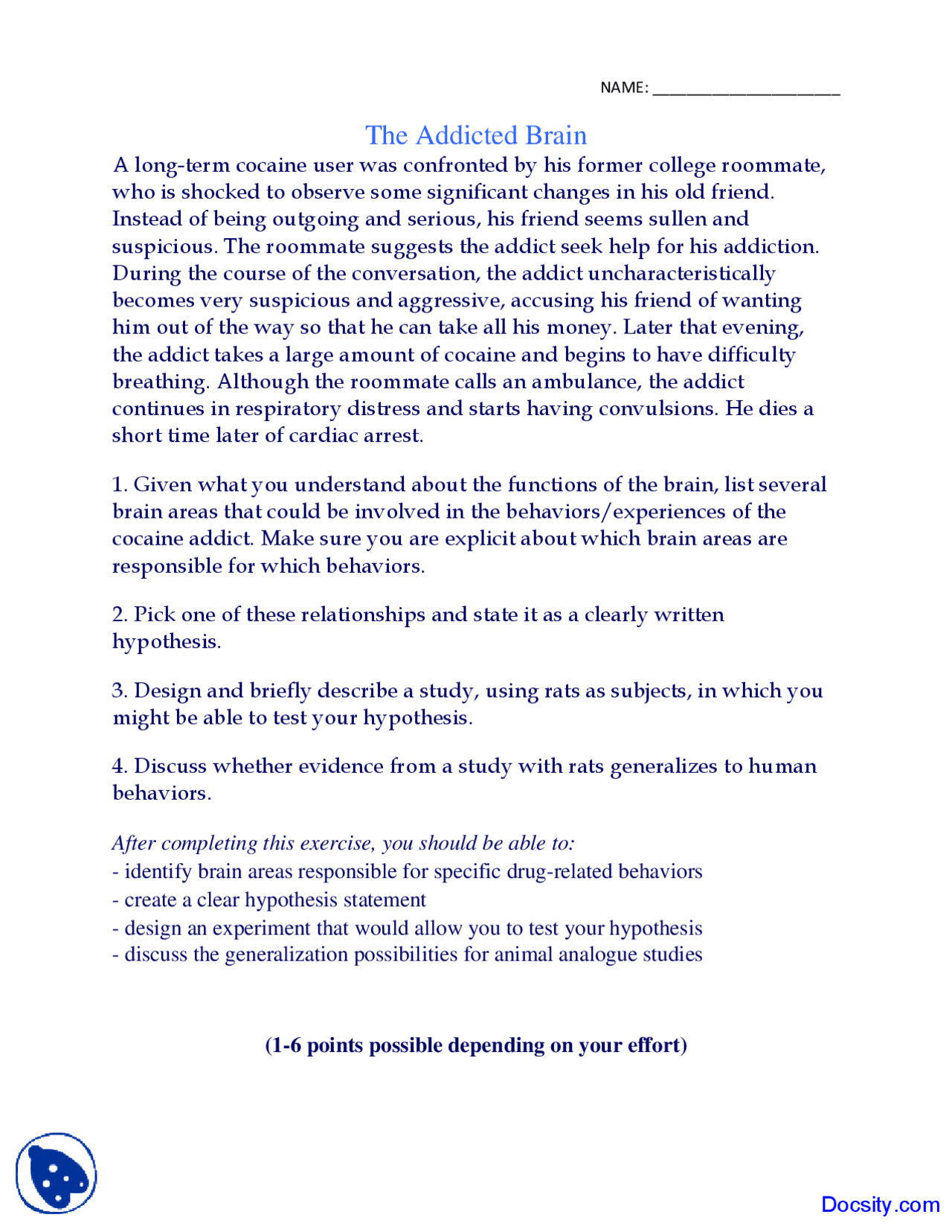 Addicted Brain Advanced Placement Psychology Lecture Notes Docsity