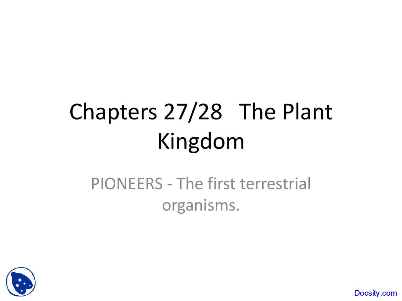 Plant Kingdom Fundametnals Of Biology Lecture Slides Docsity