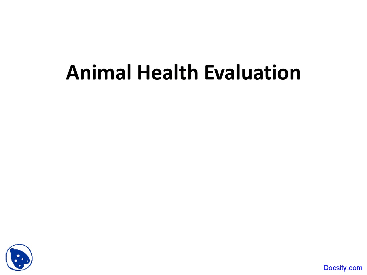 Animal Health Evaluation, Animal Health - Animal Science - Lecture ...