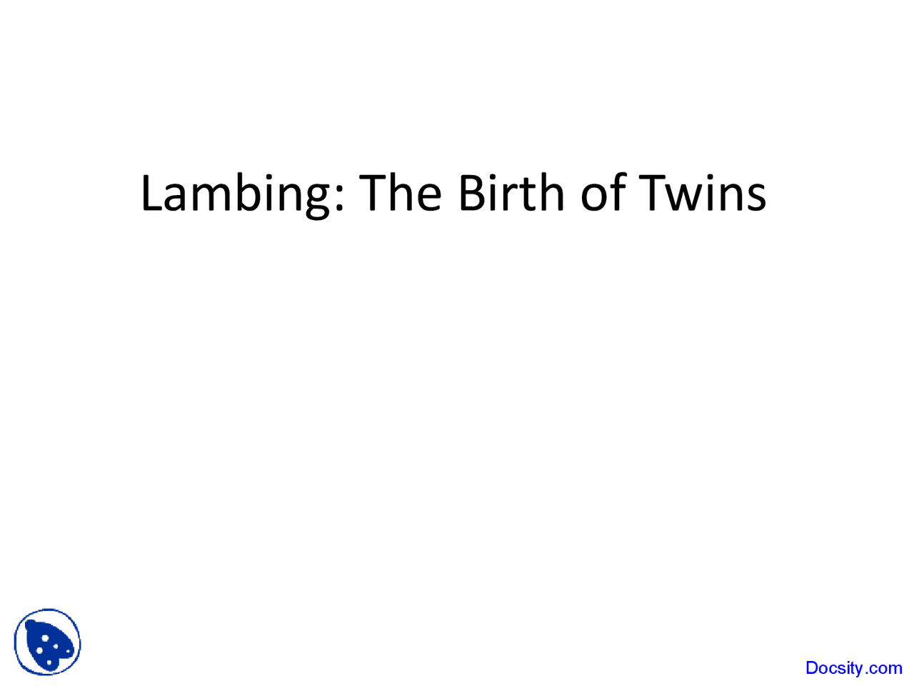 Lambing Sheep Aimal Sceince Lecture Slides Docsity