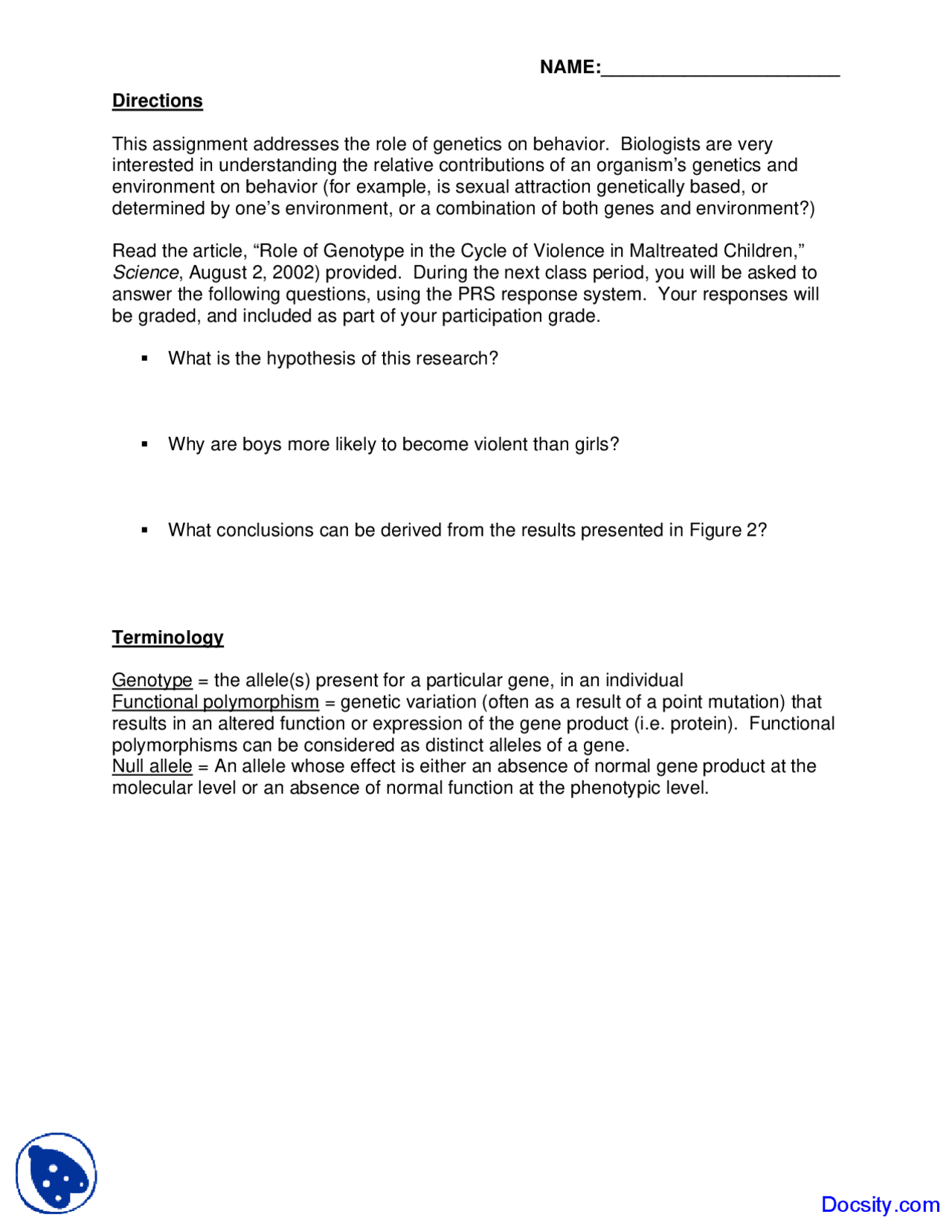 Directions Basic Biology Lecture Notes Docsity