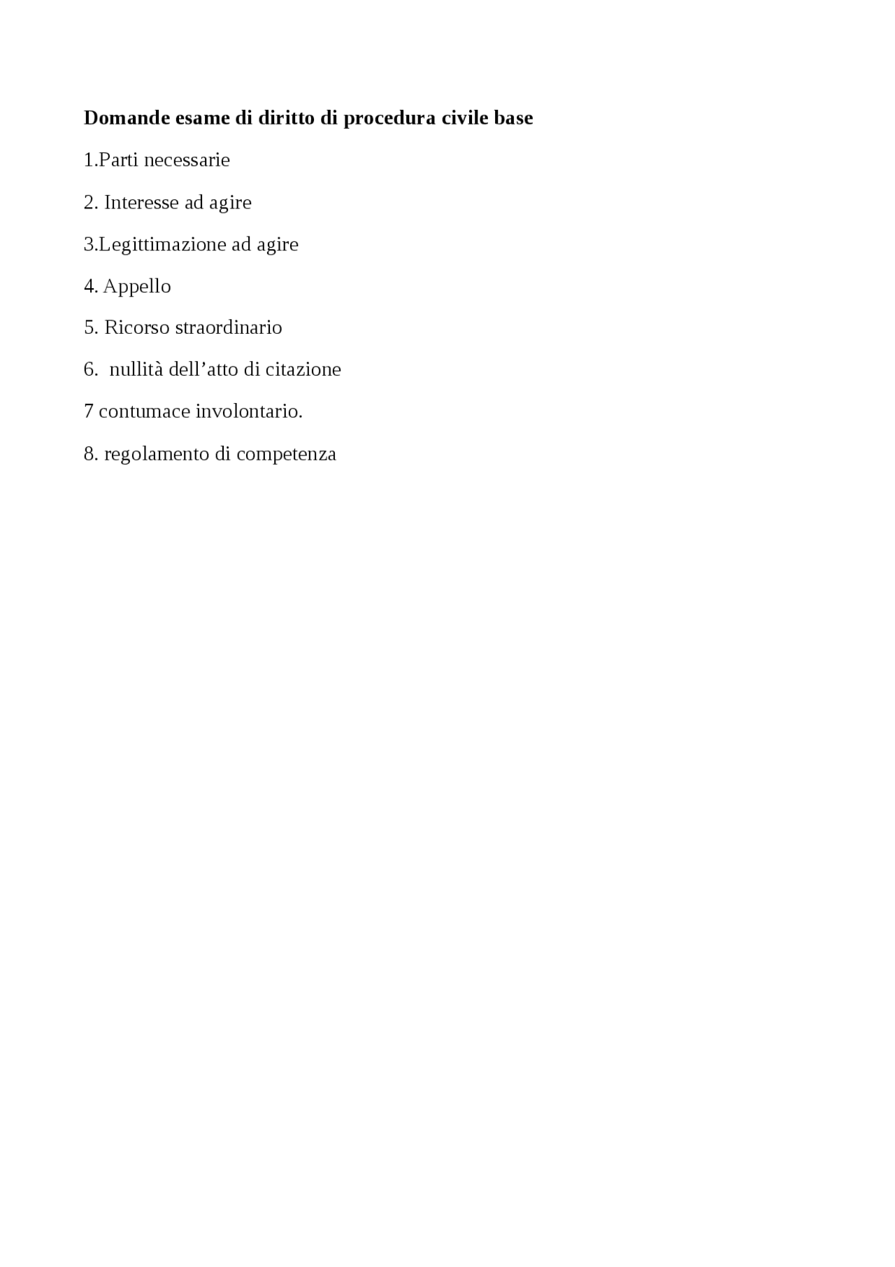 Domande Esame Di Diritto Procedura Civile Base Docsity