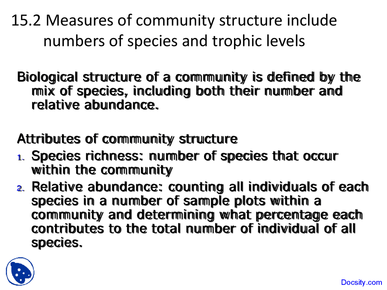 Measures of Community Structure - Principles of Ecology - Lecture ...