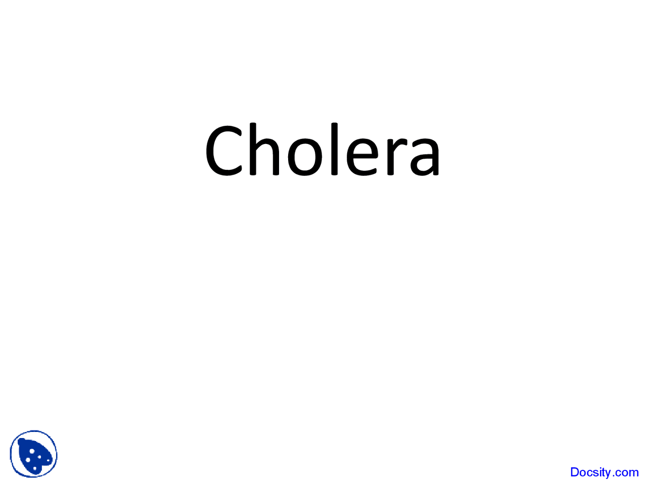 Cholera Limnology Lecture Slides Docsity