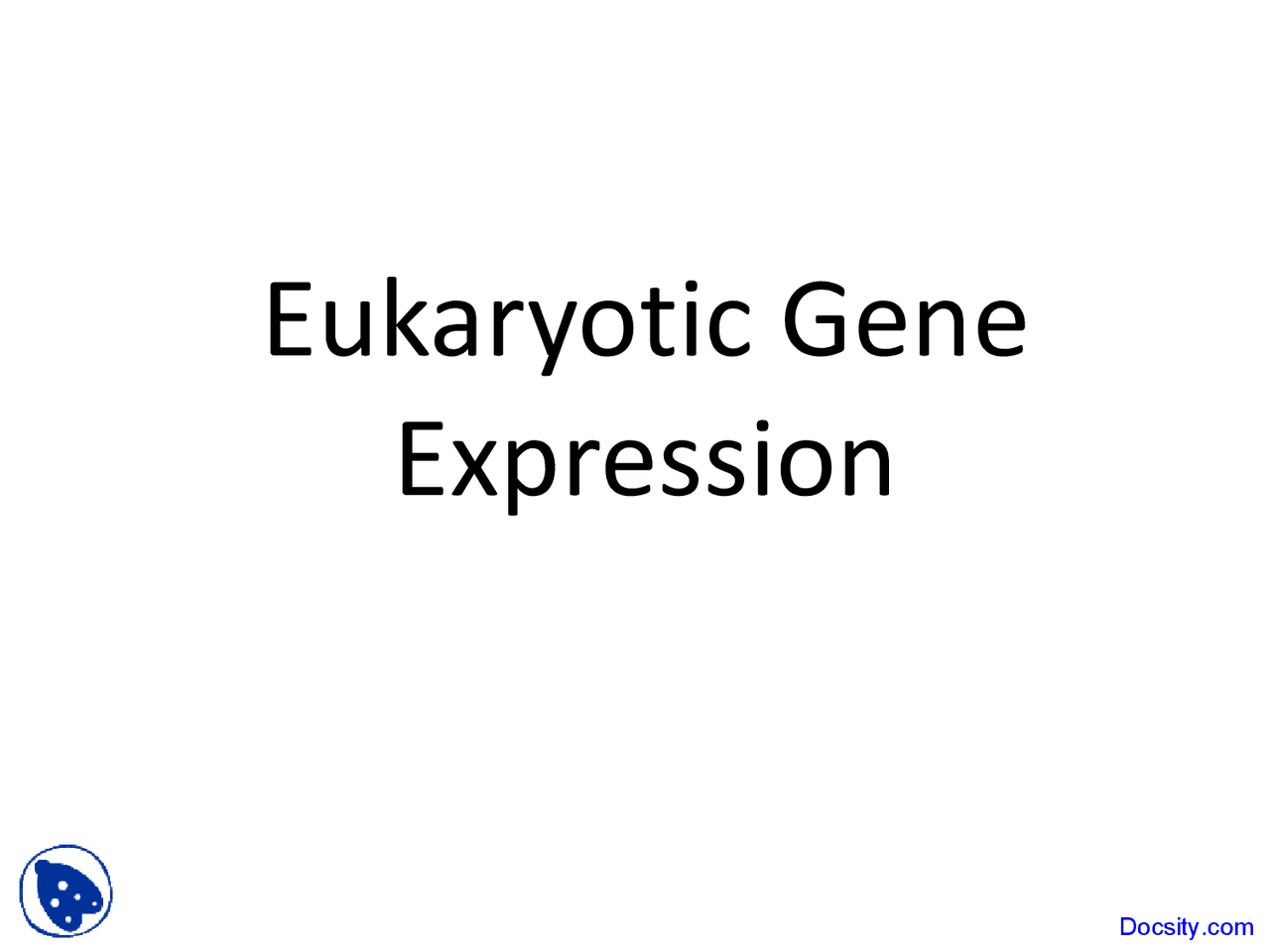 Eukaryotic Gene Expression Fundametnals Of Biology Lecture Slides