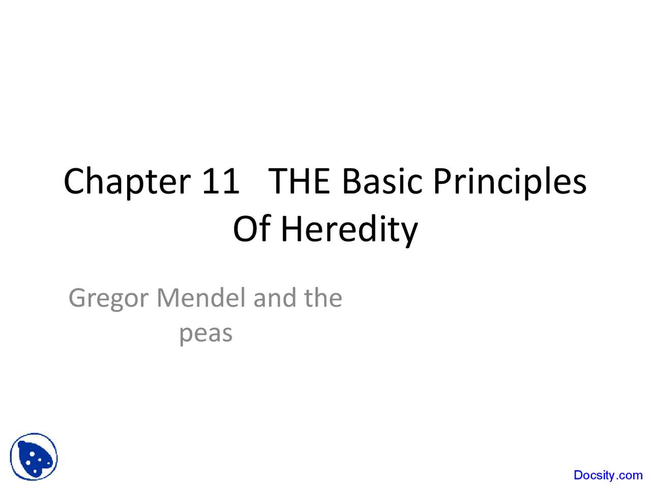 Basic Principles Of Heredity Fundametnals Of Biology Lecture Slides