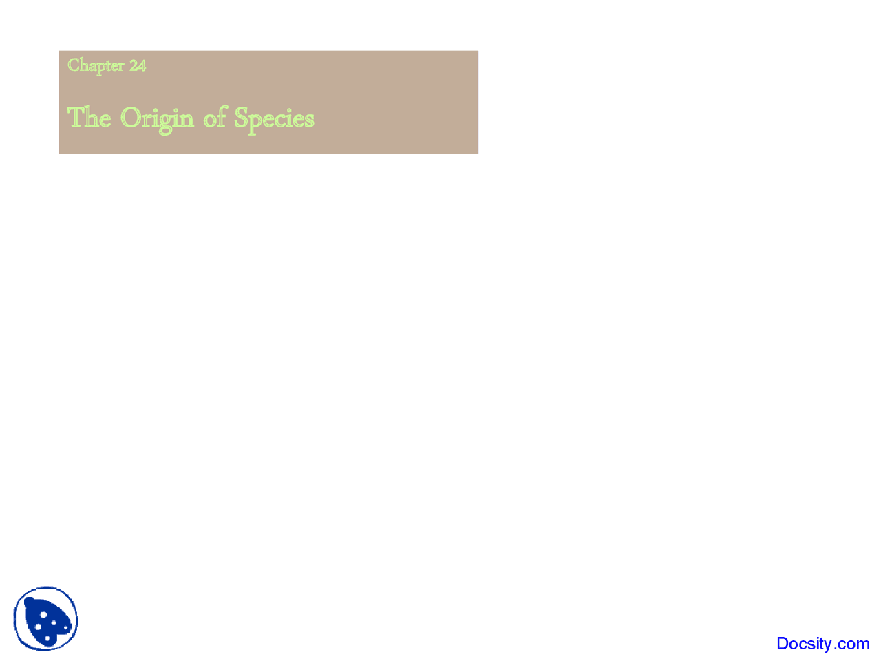 Origin Of Species Biodiversity Lecture Slides Docsity