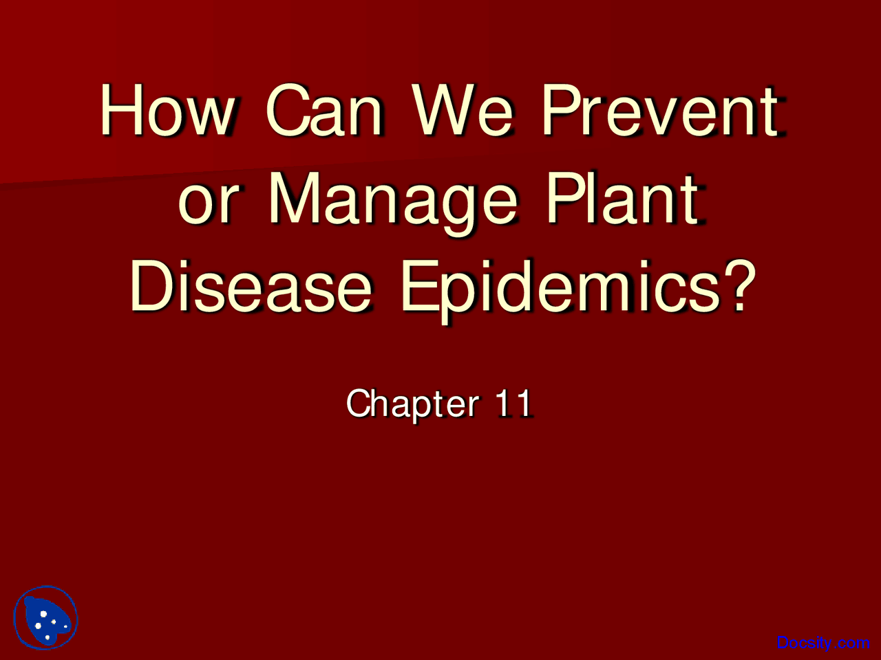 Disease Epidemics Plant Pathology Lecture Slides Docsity