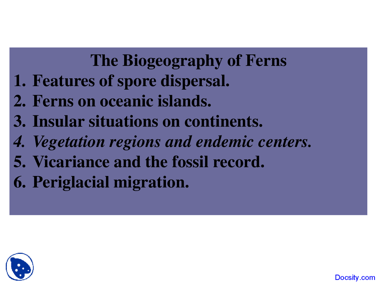 Biogeography Of Ferns Biology Of Ferns Plants Lecture Slides Docsity