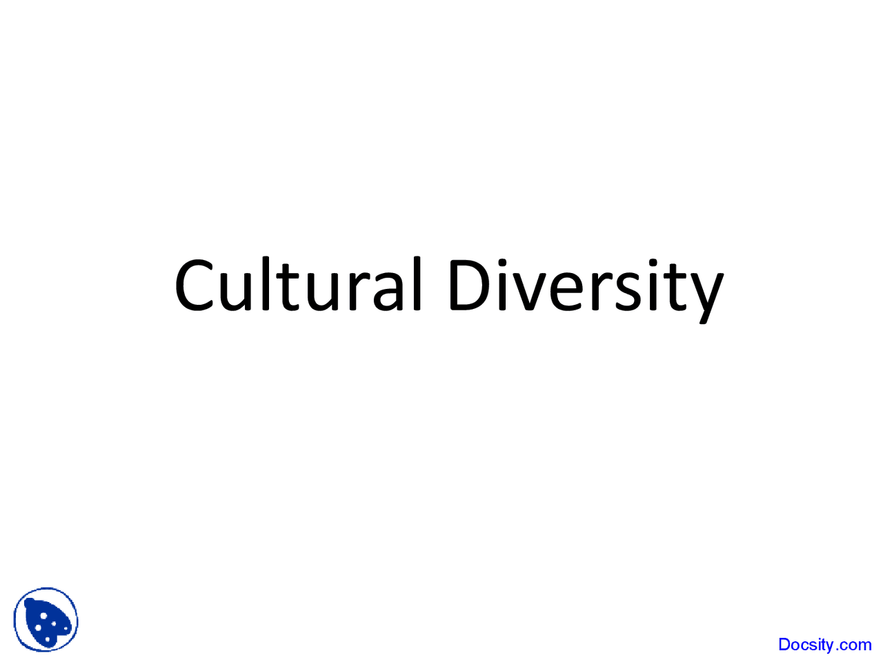 Cultural Diversity Introductory Managment Lecture Slides Docsity