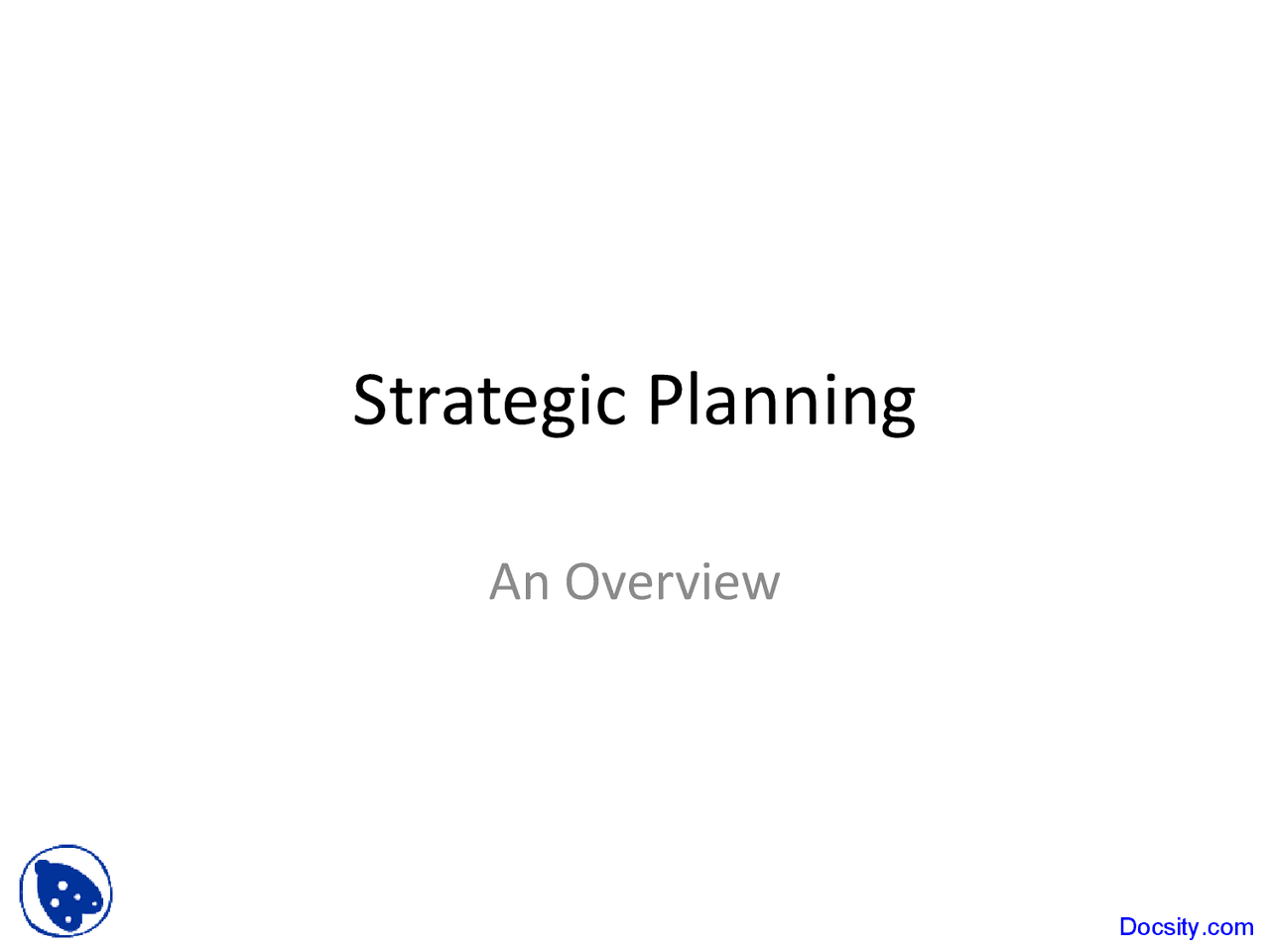 Strategic Planning Introductory Managment Lecture Slides Docsity