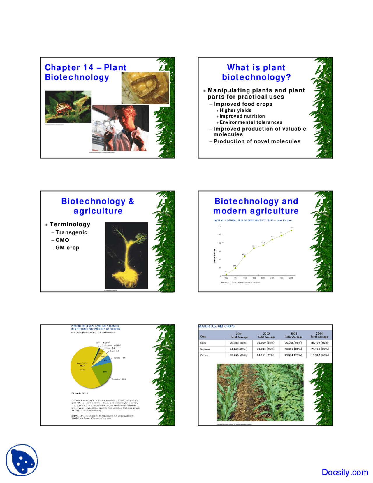 Plant Biotechnology Fundamentals Of Botany Lecture Slides Docsity