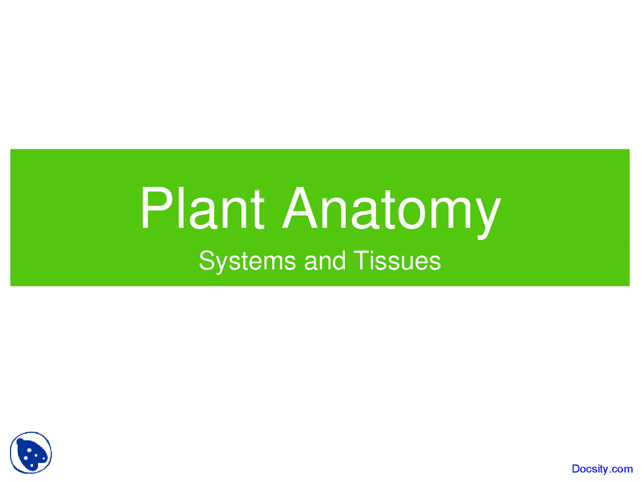 Systems and Tissues - General Biology Plant and Animal Systems ...