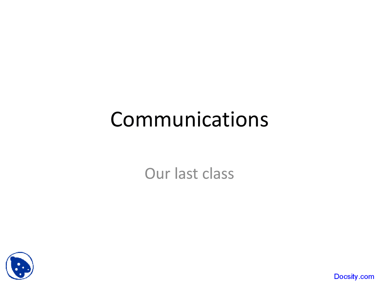Communications Introductory Managment Lecture Slides Docsity