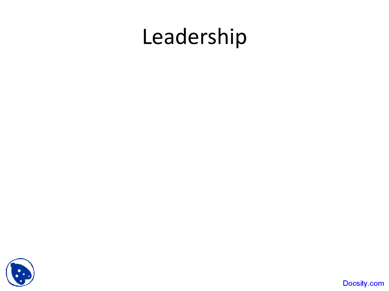 Leadership Introductory Managment Lecture Slides Docsity