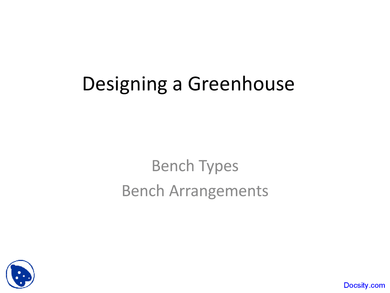 Designing A Greenhouse Plant Science Lecture Slides Docsity