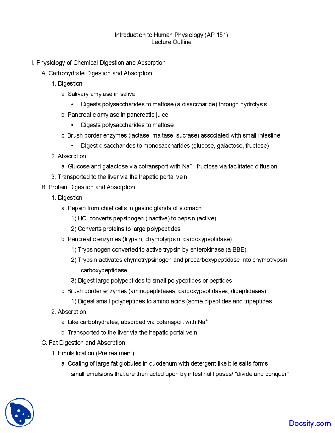 Introduction to Human Physiology - Physiology and Anatomy - Lecture ...
