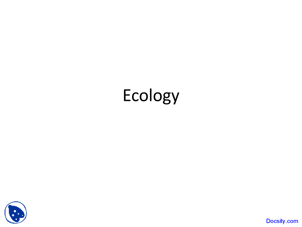 Ecology Introductory Biology Lecture Slides Docsity