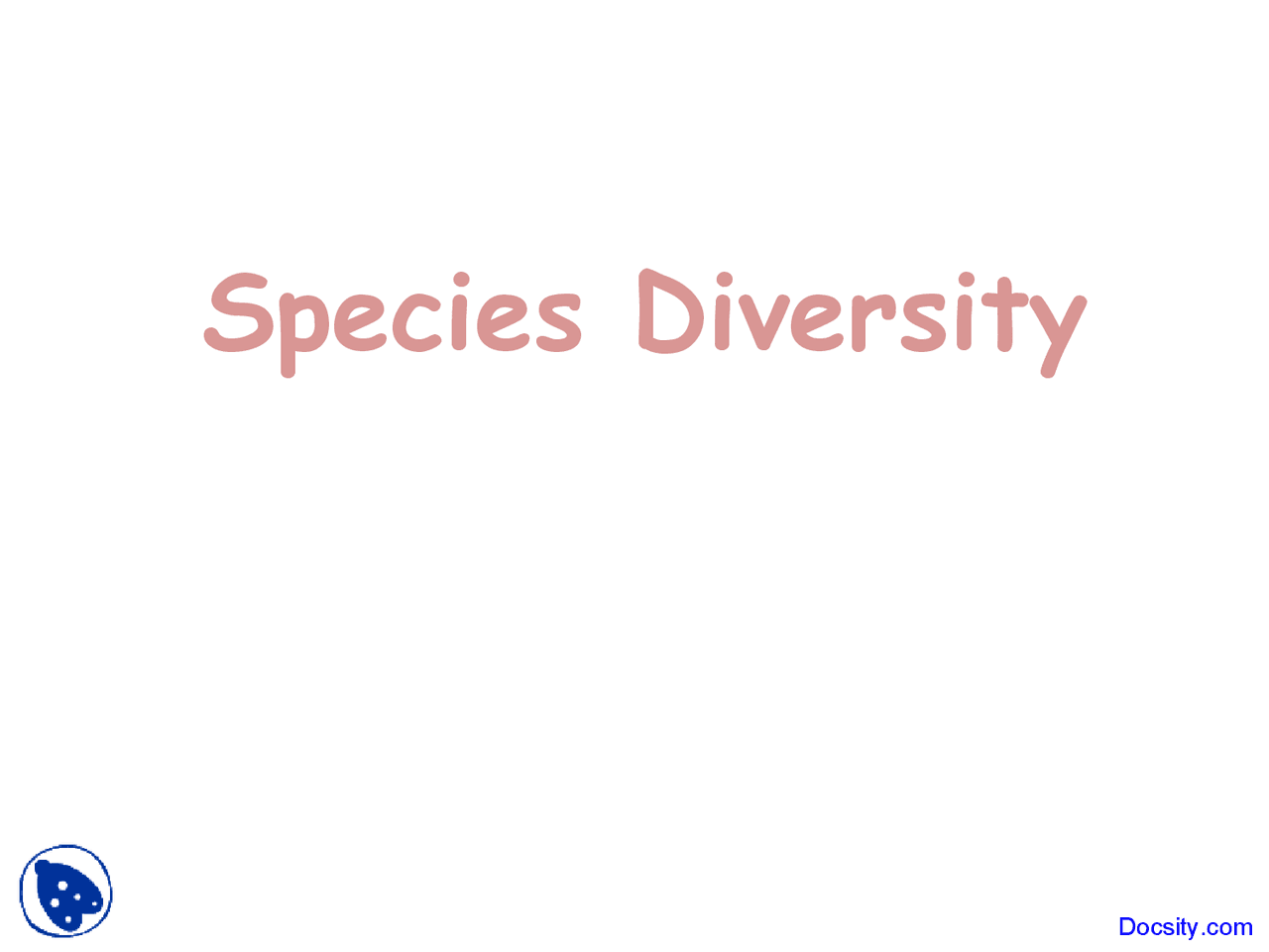 Species Diversity Introduction To Community Ecology Lecture Slides