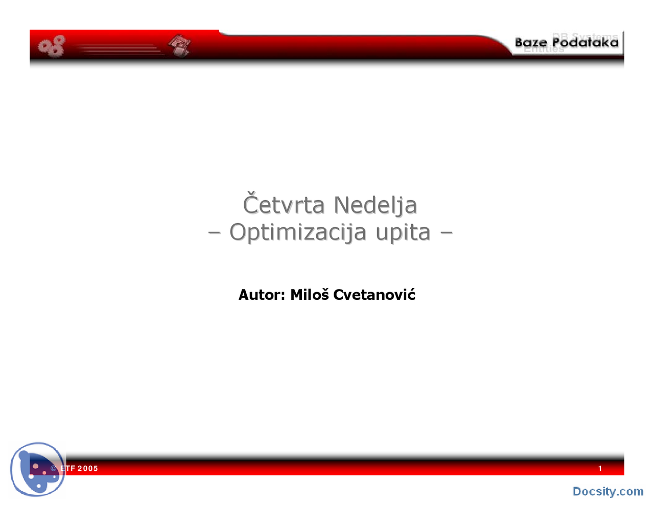Optimizacija Upita Baze Podataka Slajdovi Elektrotehnicki Fakultet 4