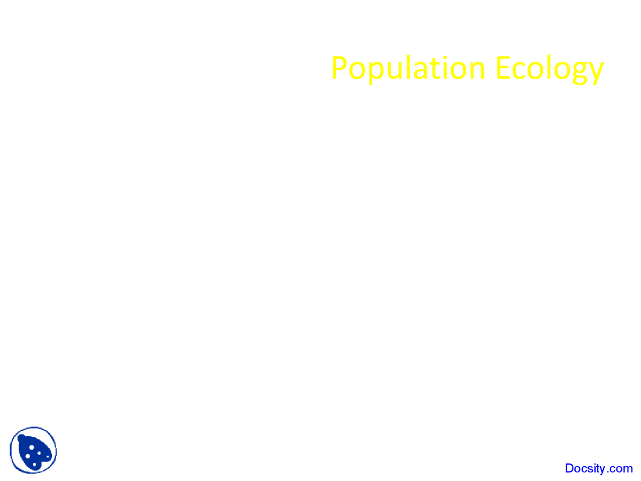 Population Ecology Marine Biology Lecture Slides Slides Biology