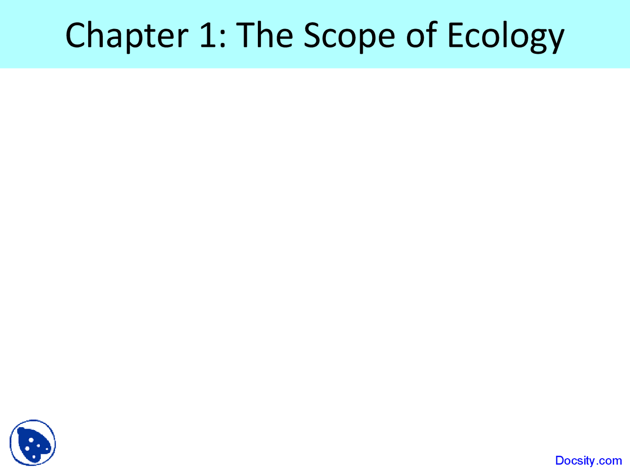 Scope Of Ecology Marine Biology Lecture Slides Docsity