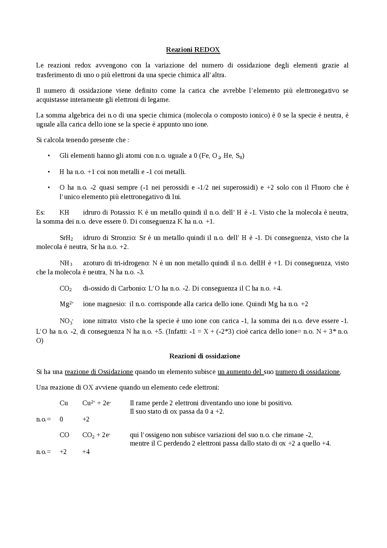 Reazioni Redox Docsity