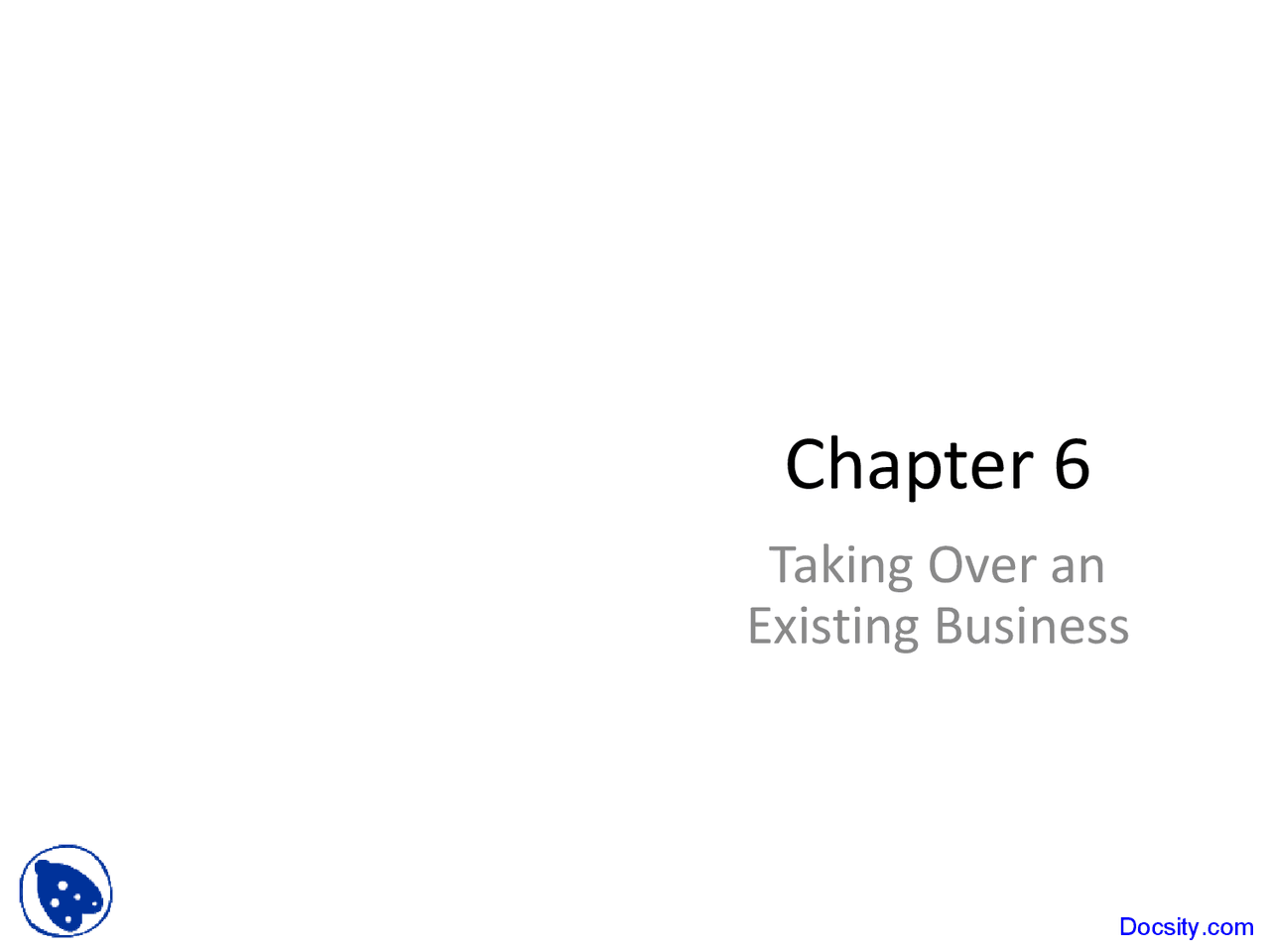 Taking Over an Existing Business - Small Business Management - Lecture ...