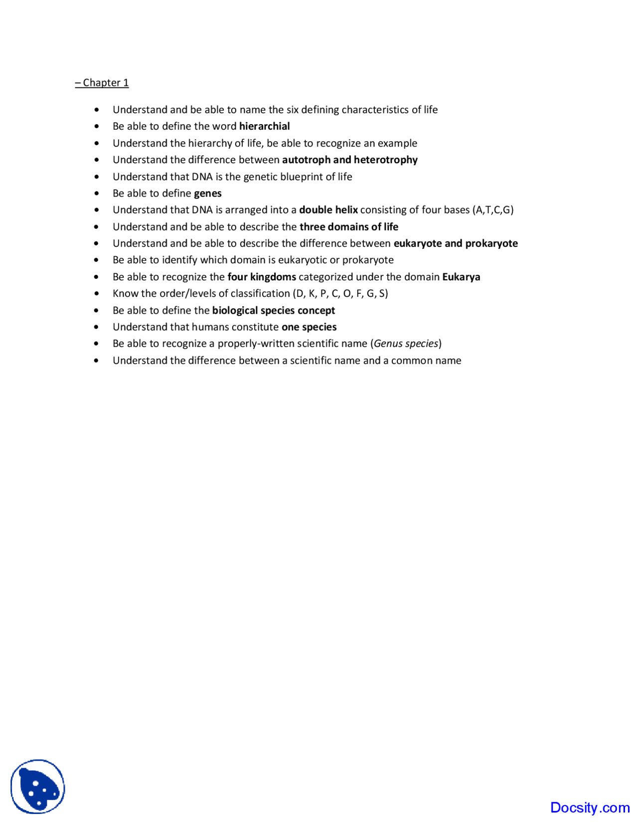 Six Defining Characteristics of Life - Principles of Biology - Notes ...