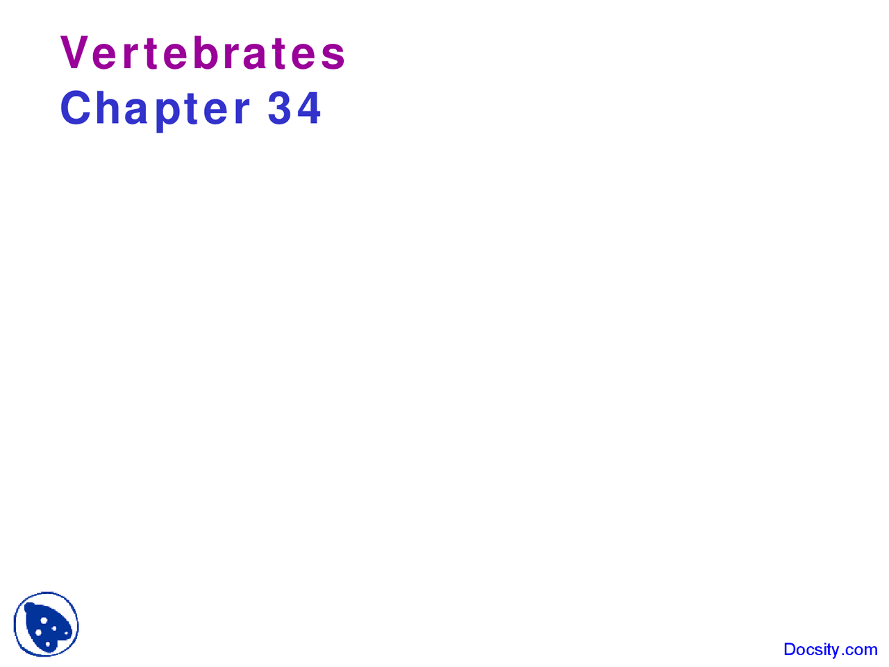Vertebrates Biology For Science Lecture Slides Docsity