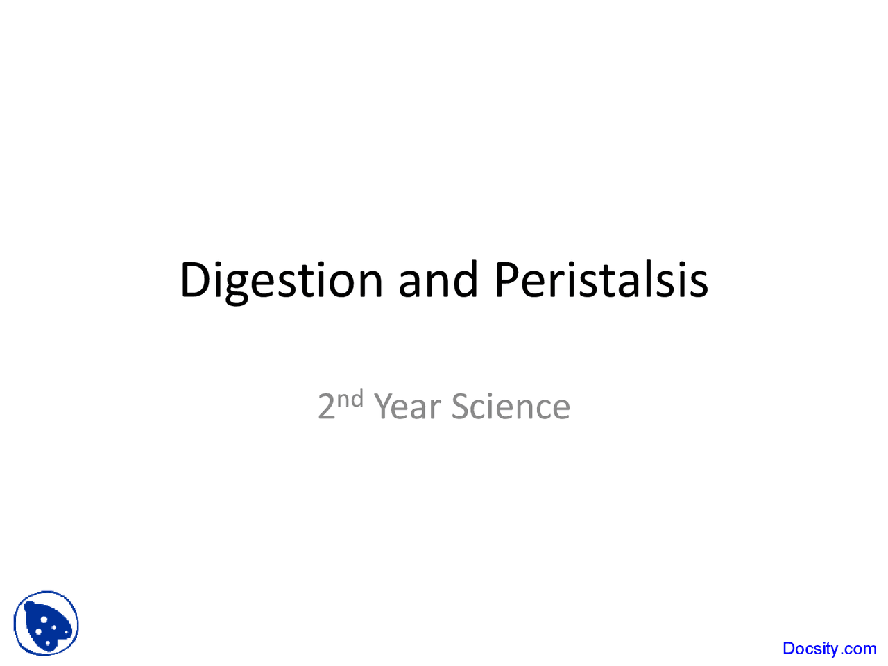 Digestion And Peristalsis Nutrition Biology Lecture Slides Docsity
