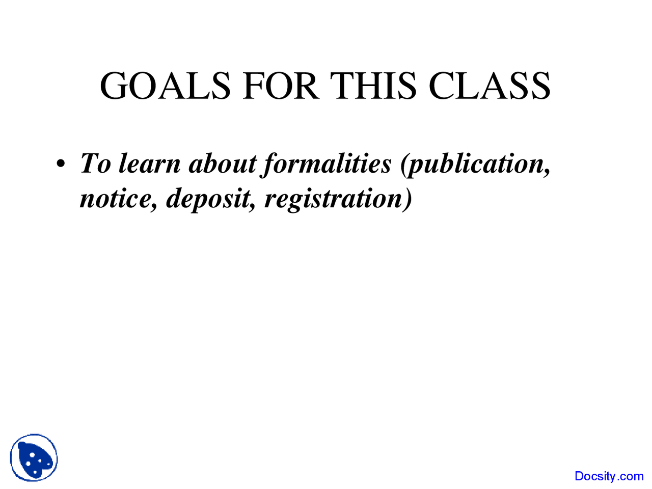 Learn About Formalities Copyright Law Lecture Slides Docsity