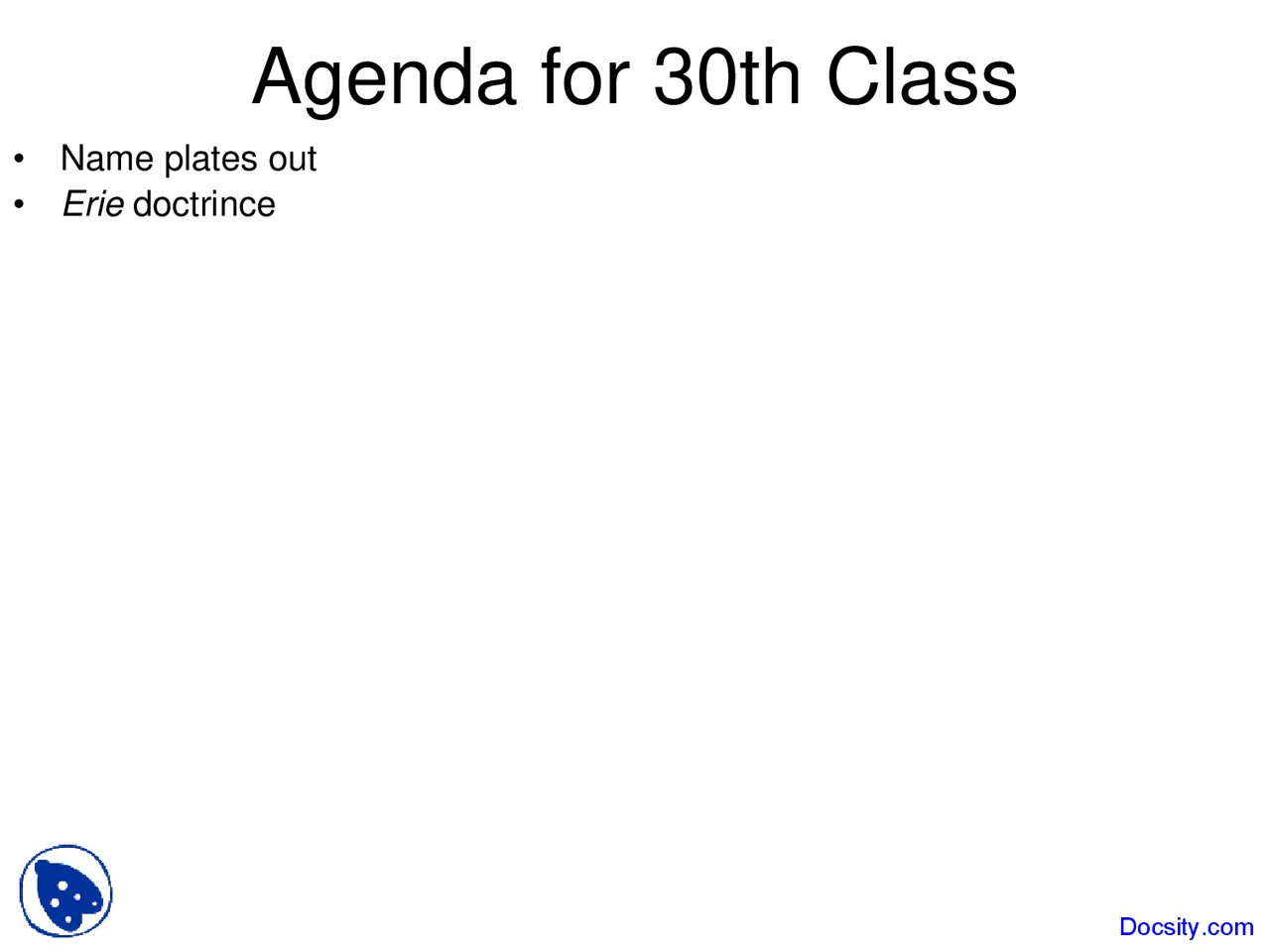 Erie Doctrince Civil Procedure Lecture Slides Docsity