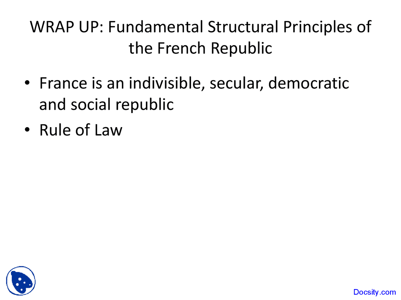 Fundamental Structural Principles Comparative Law Lecture Slides