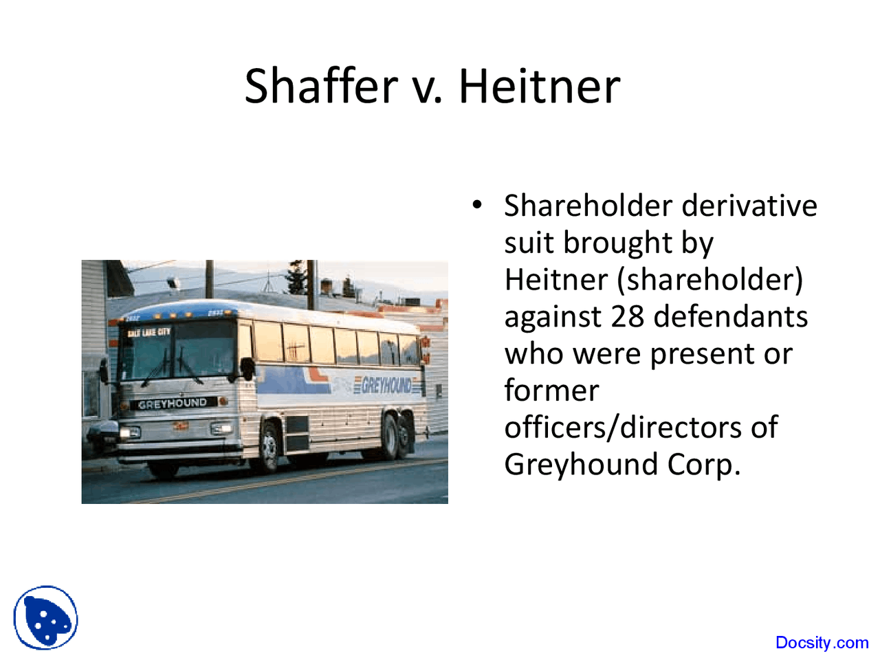 Shaffer vs Heitner - Civil Procedure - Lecture Slides - Docsity