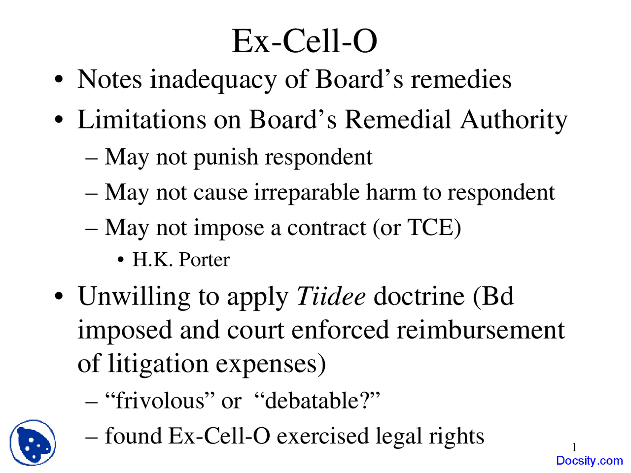 Excello Labor Law Lecture Slides Docsity
