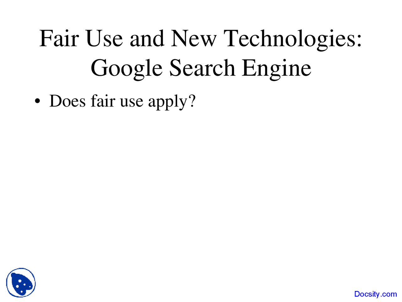New Technologies Copyright Law Lecture Slides Docsity