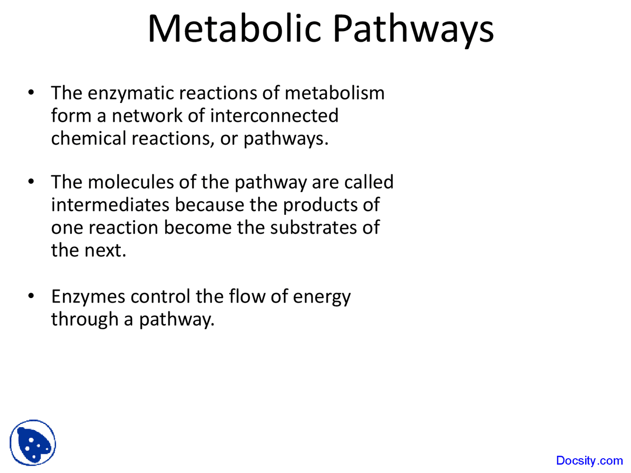 Metabolic Pathways Physiology And Anatomy Lecture Slides Docsity