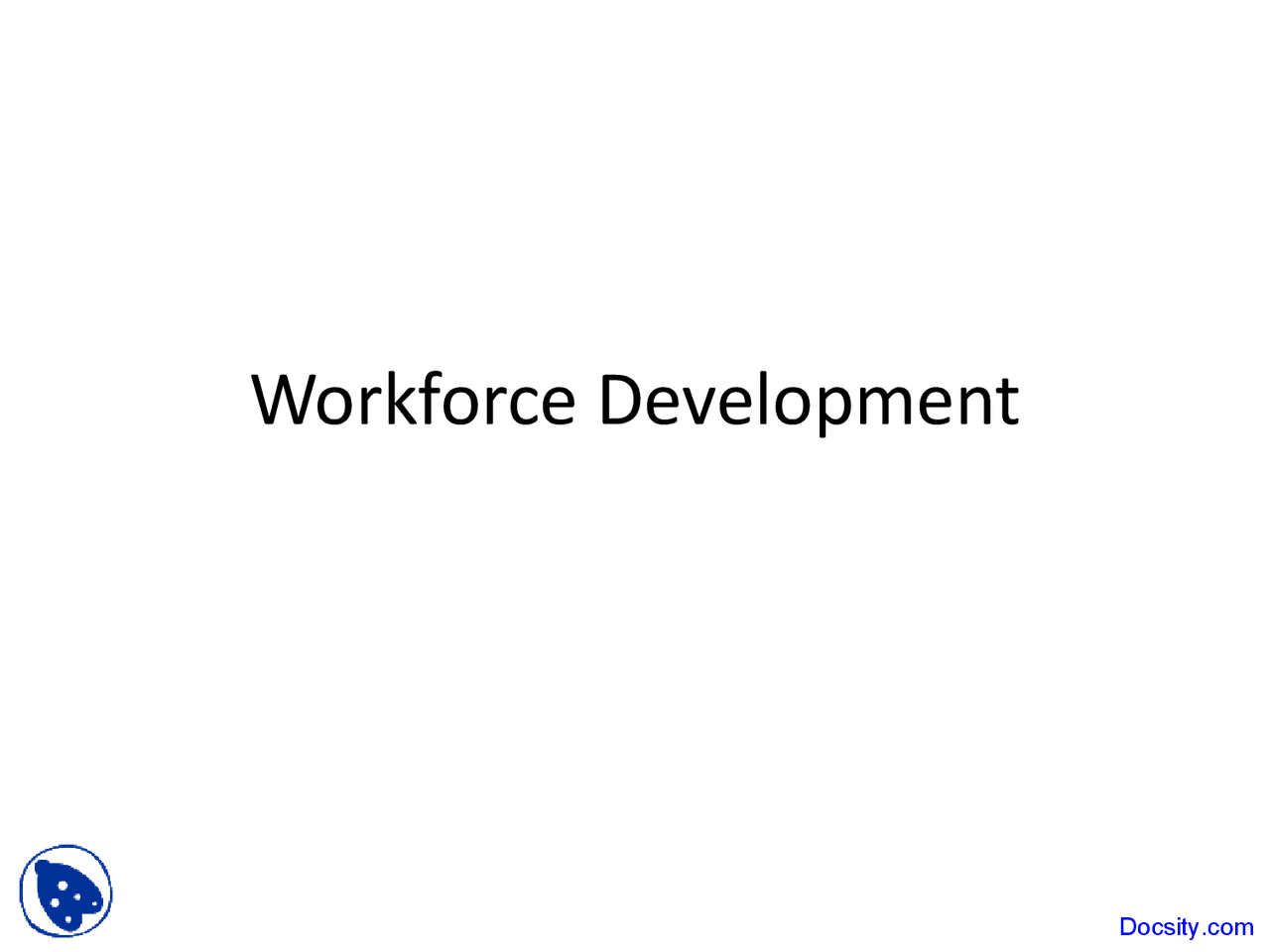 Workforce Development Rural Economic Development Lecture Slides