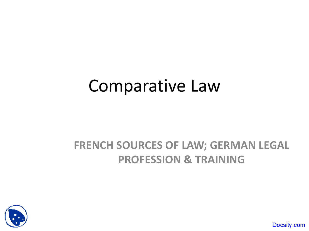 Profession And Training Comparative Law Lecture Slides Docsity