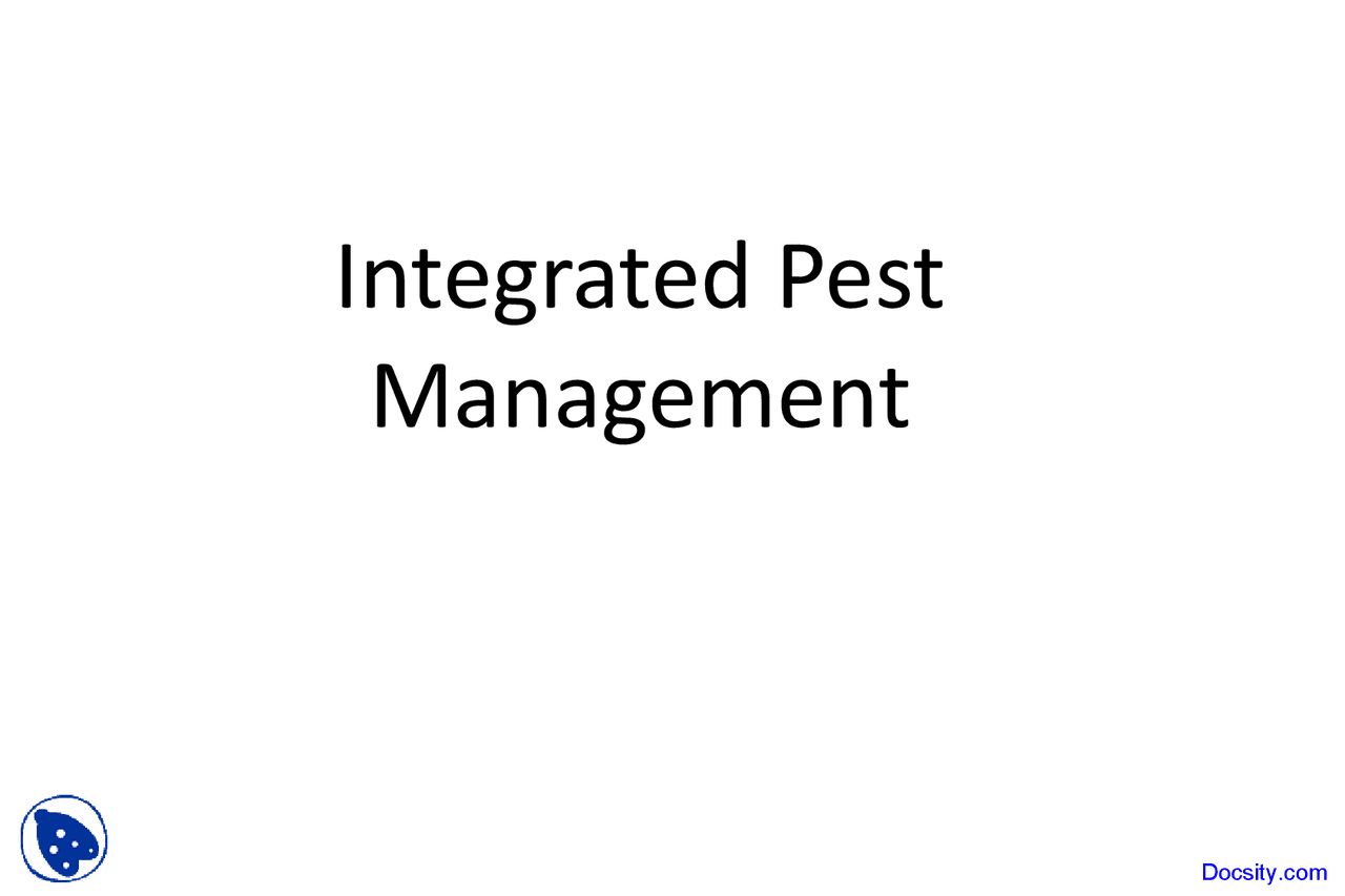 Integrated Pest Management - Insects - Lecture Slides | Slides Biology ...