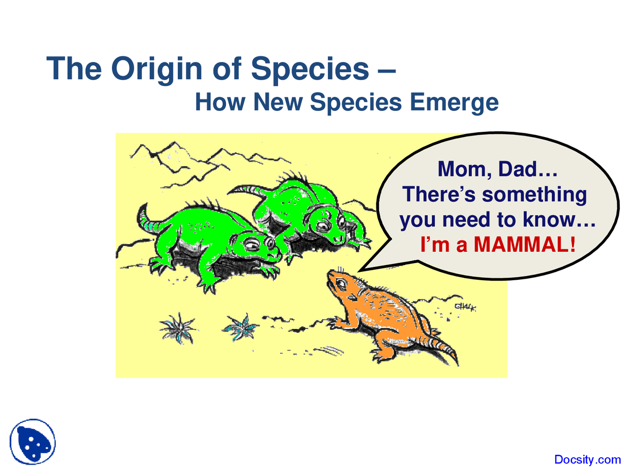 Origin of Species - Applied Biology - Lecture Slides - Docsity