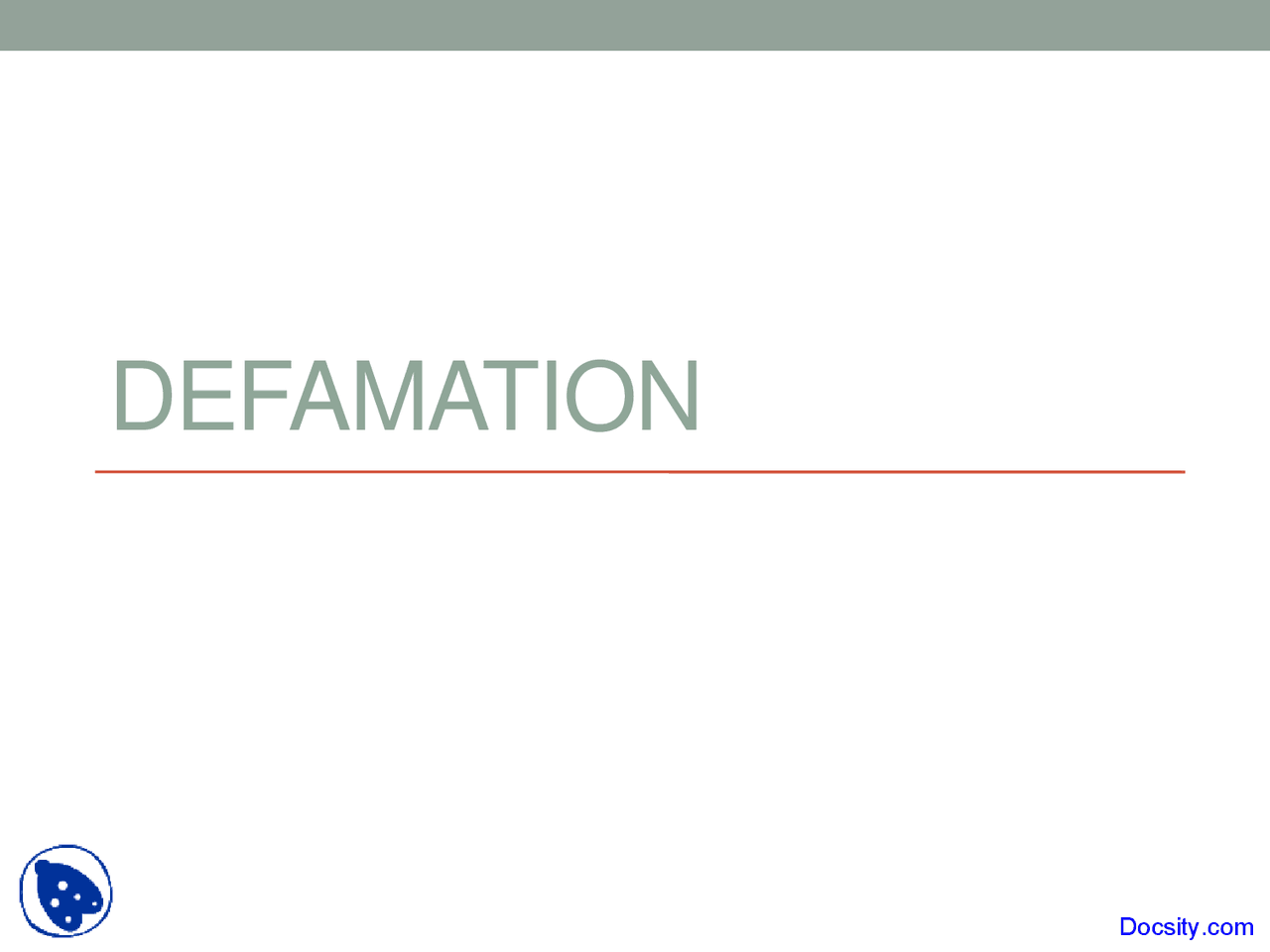 Defamation - Law in the Information Age - Lecture Slides | Slides Law ...