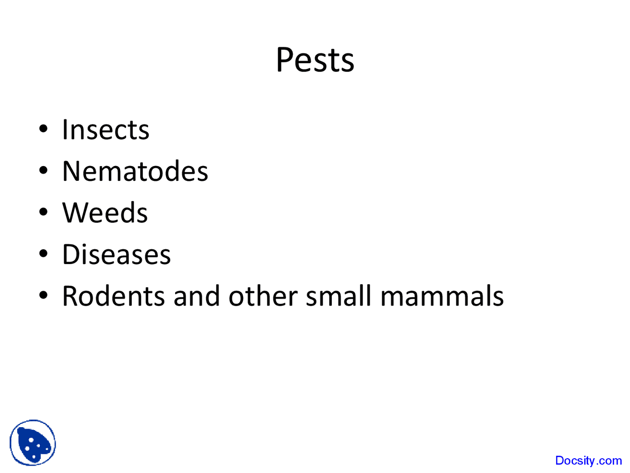 Pests Insects Lecture Slides Docsity