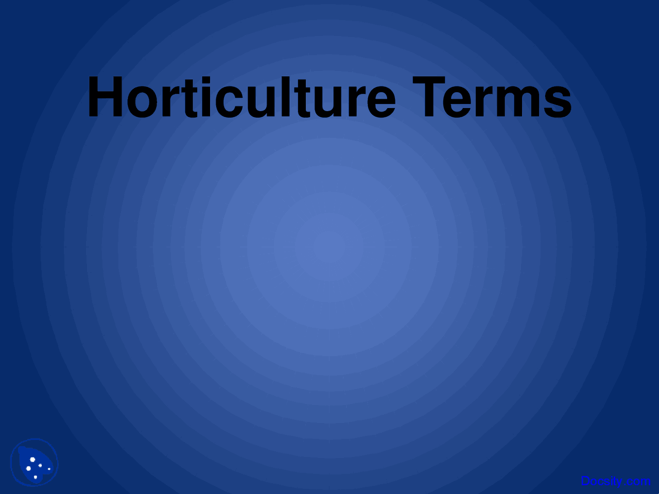Horticulture Terms Horticulture Lecture Slides Docsity
