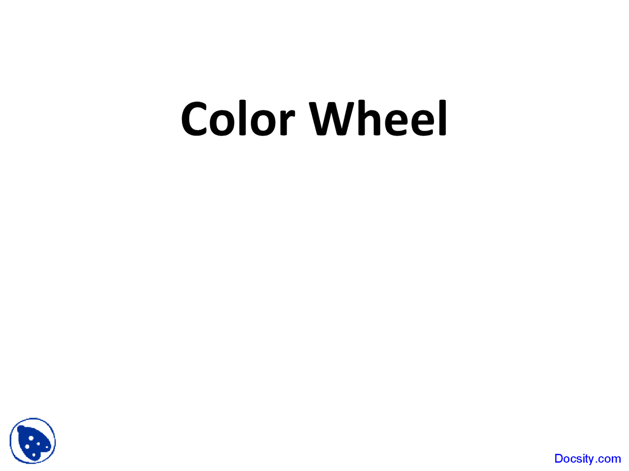 Color Wheel Horticulture Lecture Slides Docsity