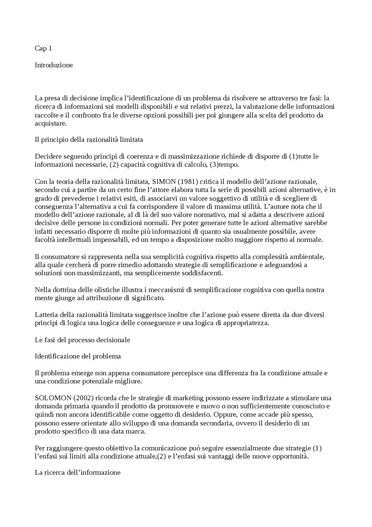 Manuale Psicologia Dei Consumi Docsity