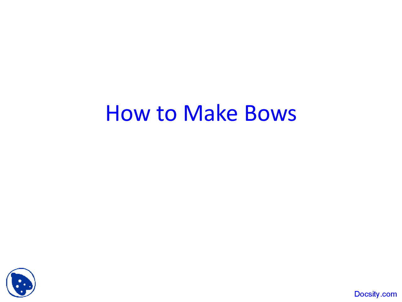 Make Bows Horticulture Lecture Slides Docsity