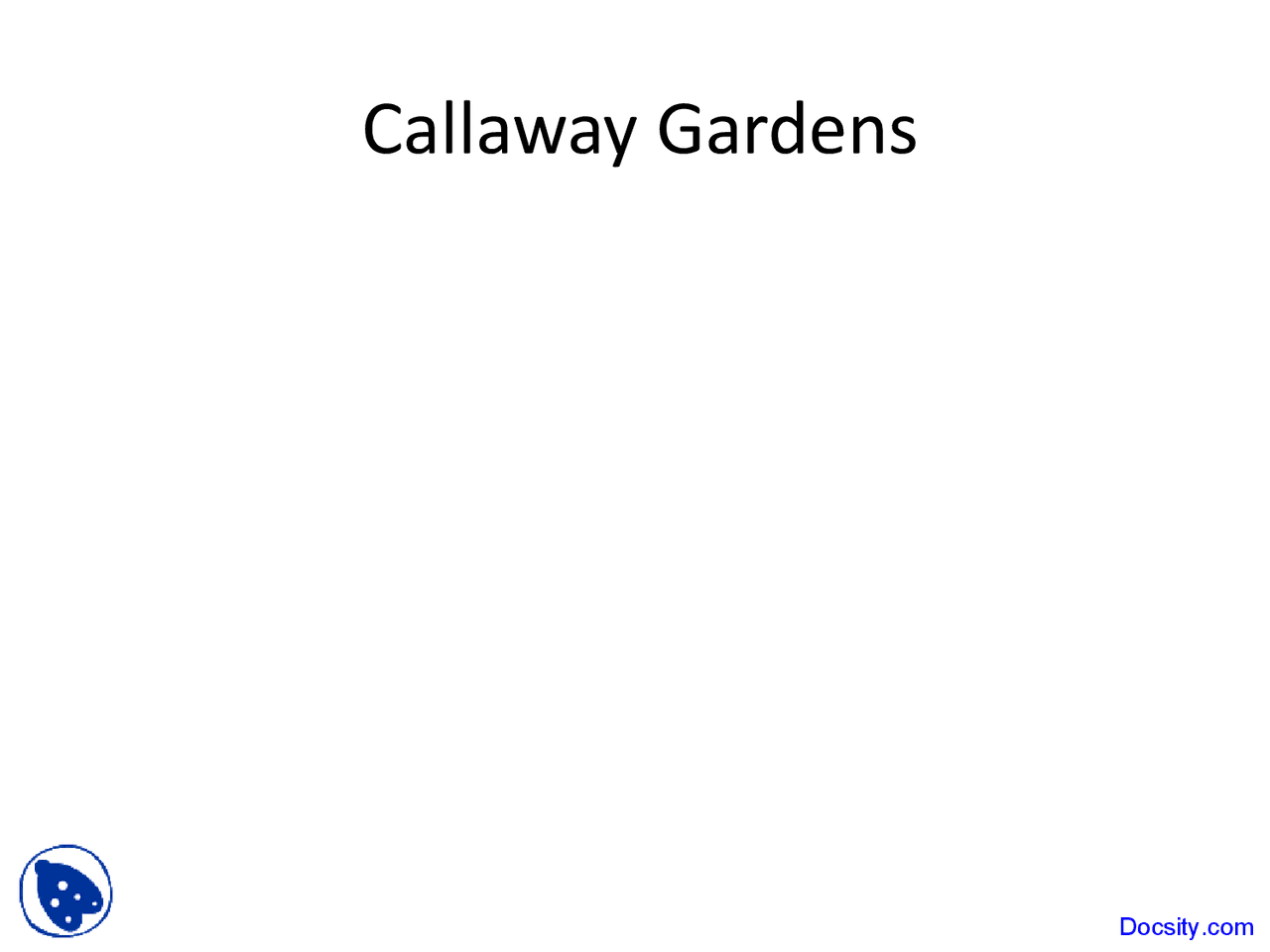 Callaway Gardens General Horticulture Lecture Slides Docsity